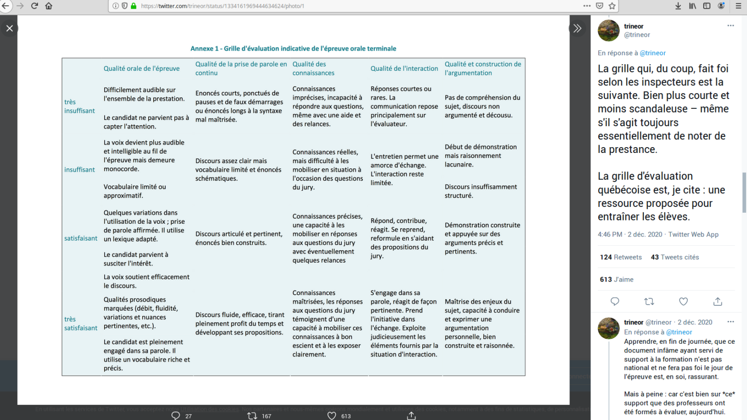 Critères d’évaluation du « Grand oral » du Bac – Labos de babel